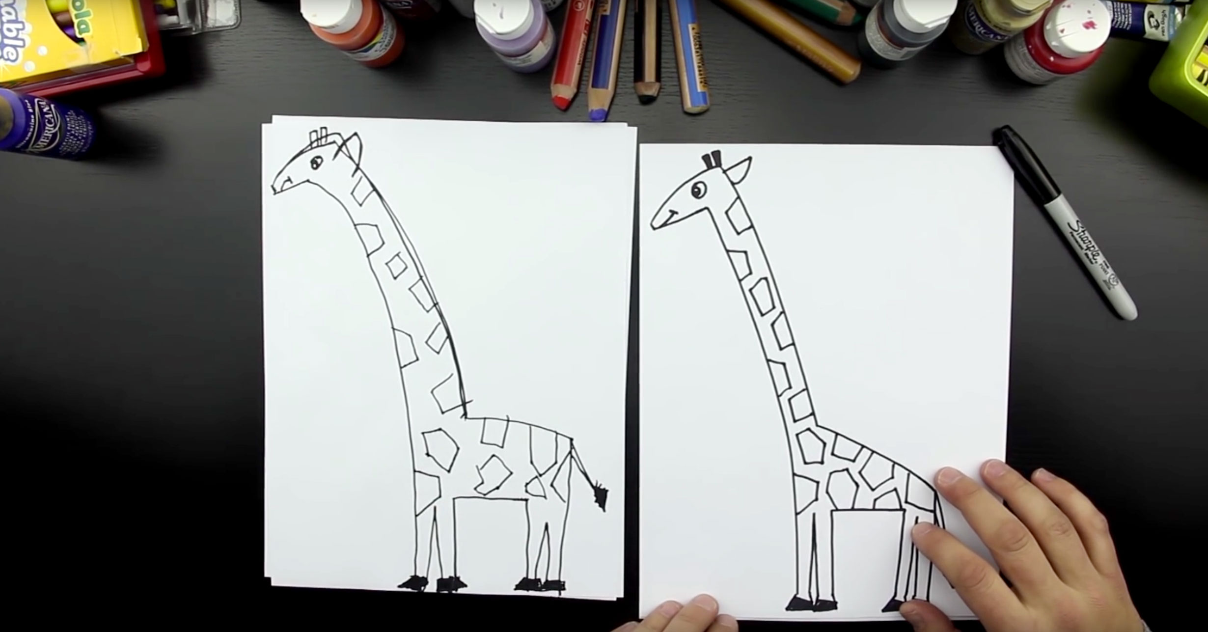 How To Draw A Giraffe Art For Kids Hub