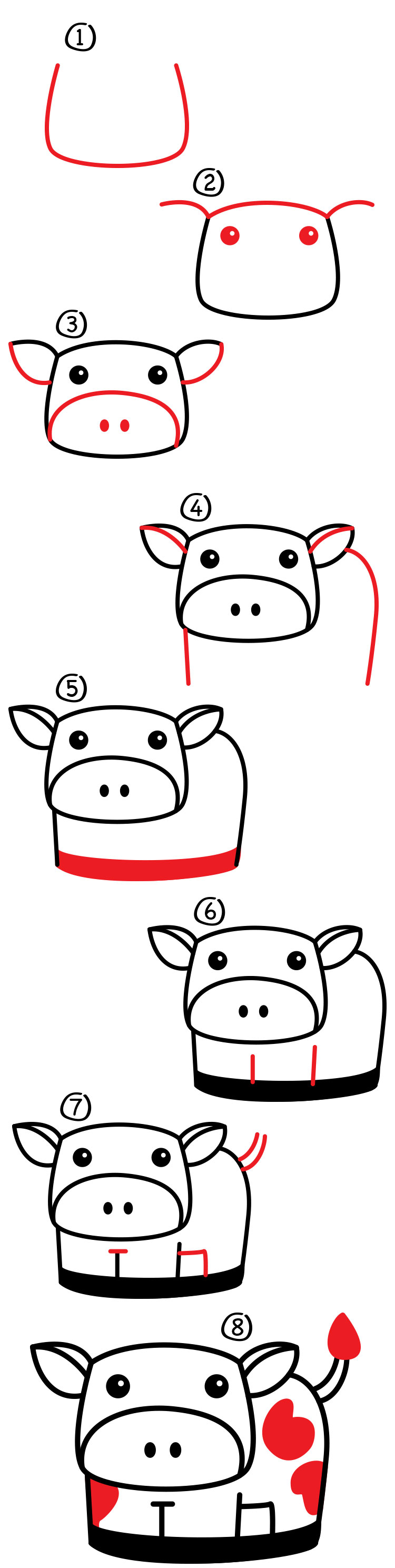 How To Draw A Cartoon Cow - Art For Kids Hub