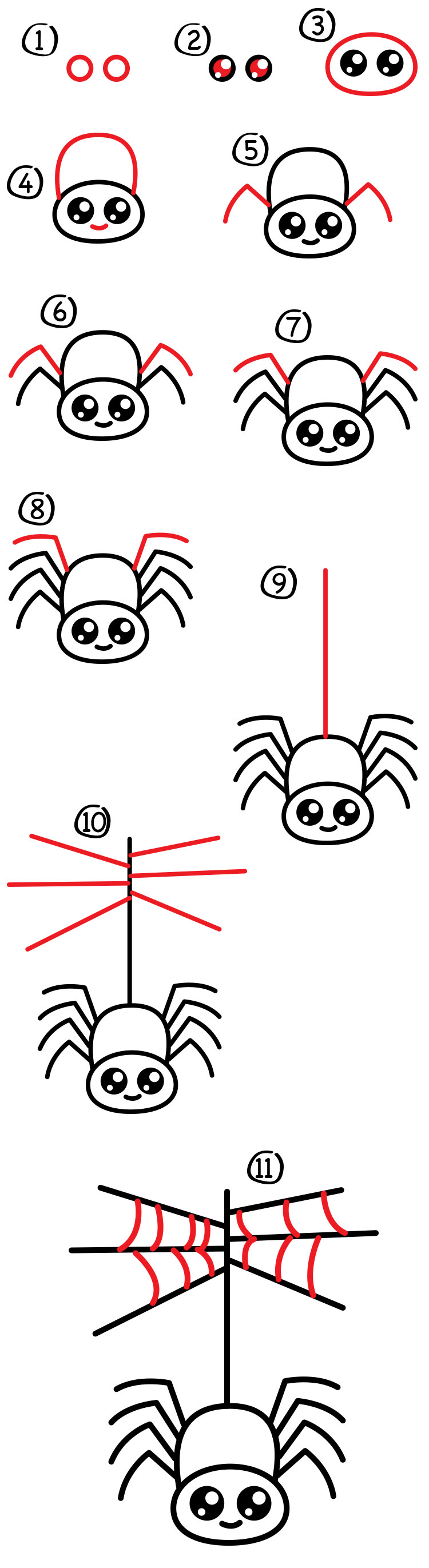 How To Draw A Cartoon Spider Art For Kids Hub