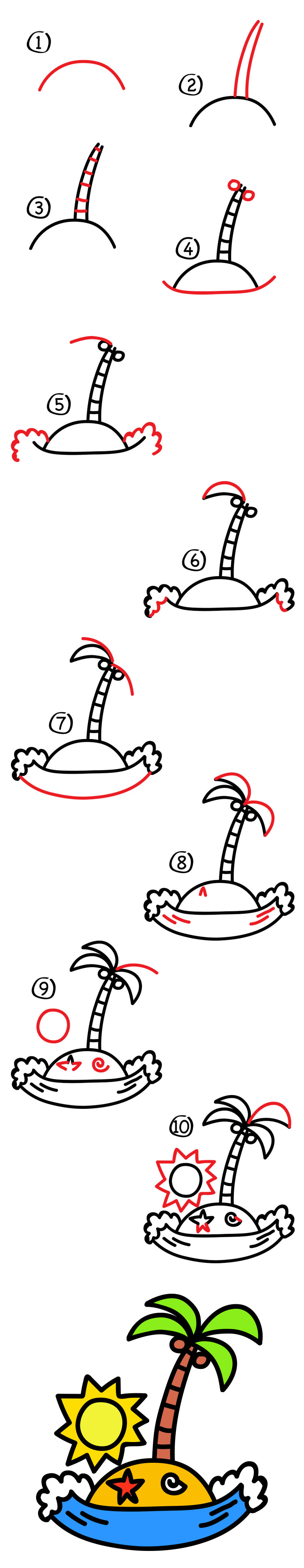 How To Draw An Island - Art For Kids Hub