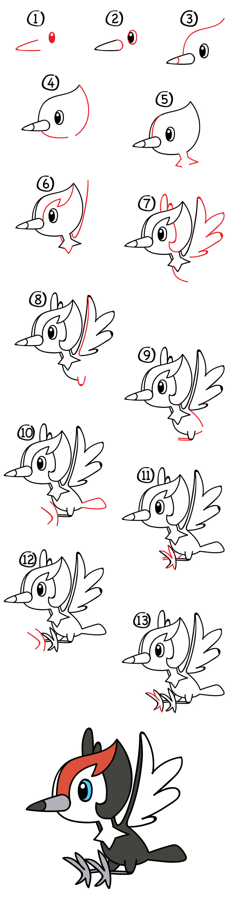 How To Draw Pikipek Pokemon - Art For Kids Hub