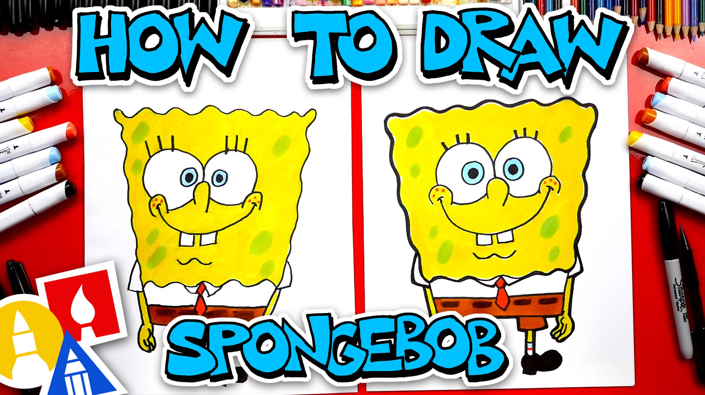How To Draw SpongeBob SquarePants Art For Kids Hub